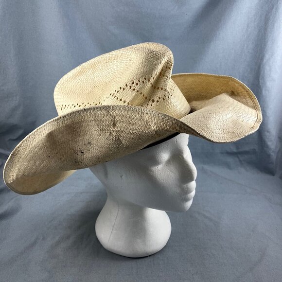 Vintage | Accessories | Vintage Distressed Used Rodeo Western Straw ...